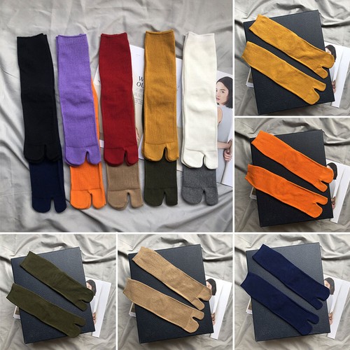 Women Cotton Split Toe Socks Flip Flop Tube Two-Toed Socks Japanese ...