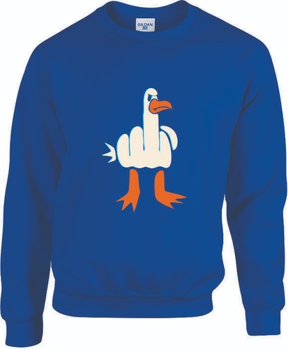 Flippin' Bird Sweatshirt, Angry Goose Middle Finger Jumper, Funny ...