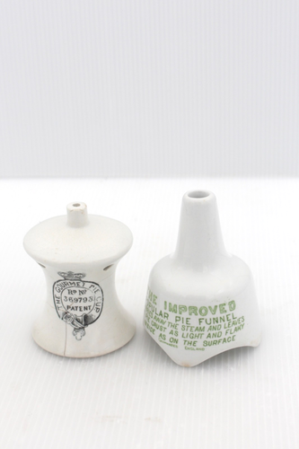 VINTAG c1900s GOURMET PATENT PIE CUP & IMPROVED IRONSTONE PIE FUNNEL ...