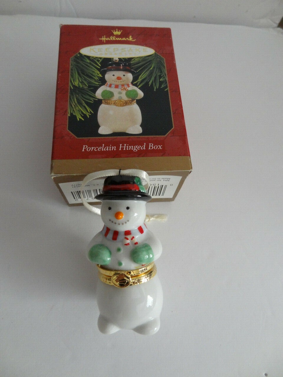 Hallmark Keepsake Ornament PORCELAIN SNOWMAN HINGED KEEPSAKE BOX 1997 ...