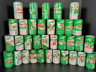 Rare 7up Soda Can Lot Of 34 State Cans Steel Seam Advertising Pop Pull ...