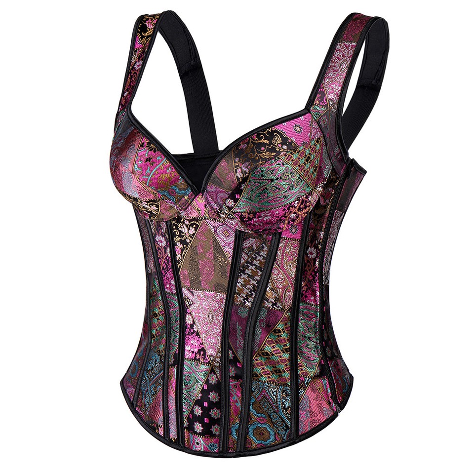 Women‘s Lace Up Corset Bustier Shaper Waist Cincher Top Plus Size ...