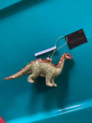 Robert Stanley Glitter Brontosaurus Dinosaur Blown Glass Christmas ...