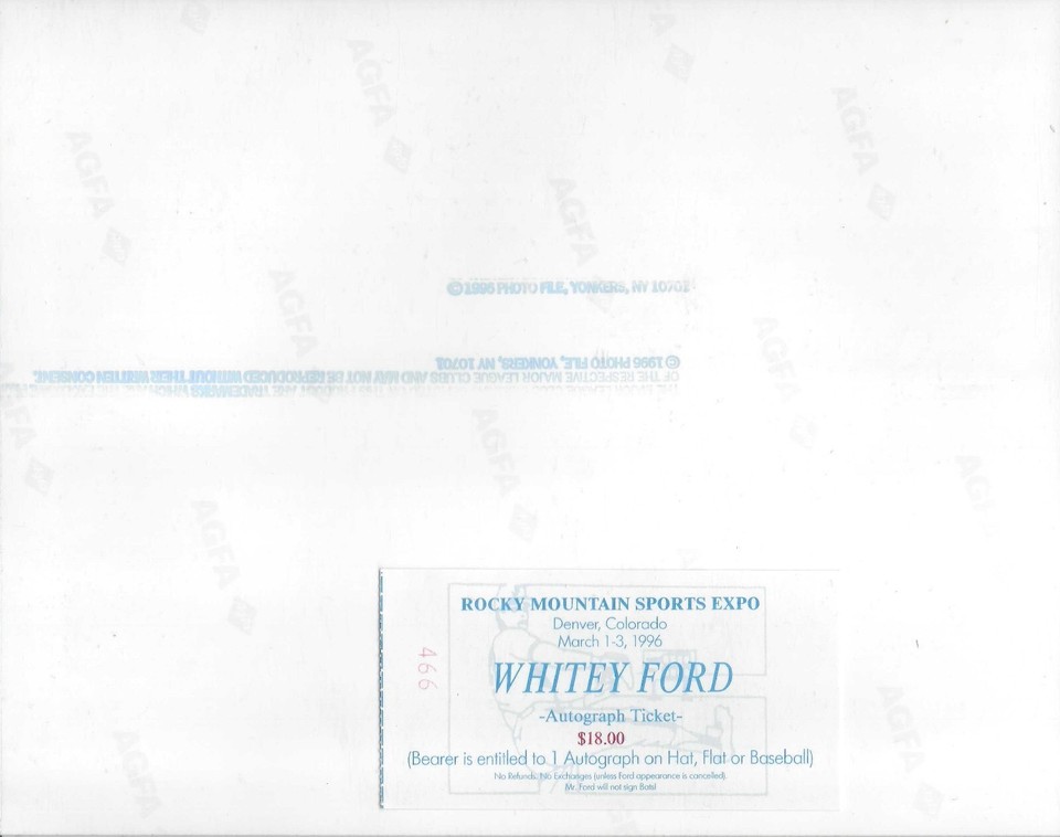 Whitey Ford New York Yankees HOF Signed Autographed 8x10 Color Photo w ...