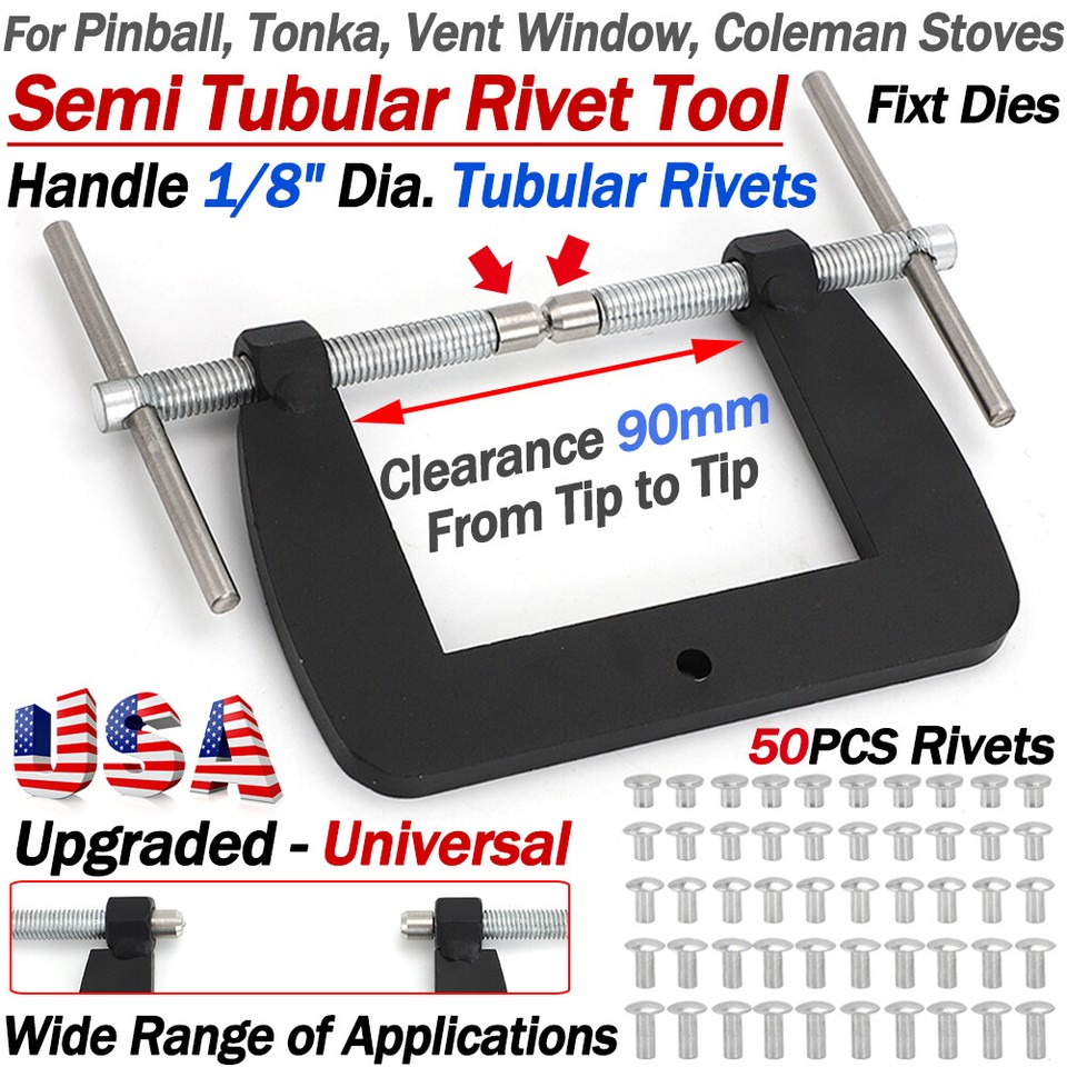 1/8" Semi Tubular Rivet Tool For Pinball Tonka Vent Window Fixt Dies ...