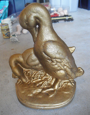 Vintage 1960s Cast Iron Two Geese Goose Door Stop 7 1/2" Tall | eBay