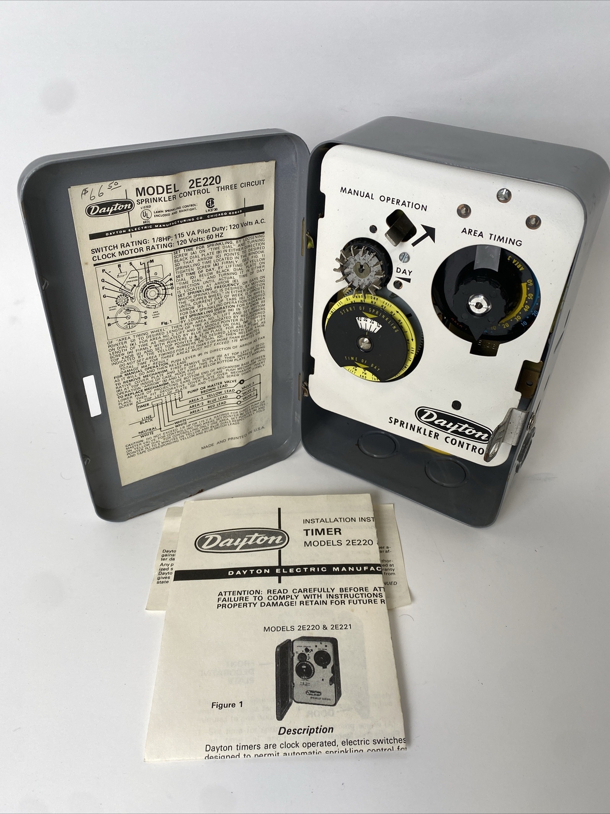 Dayton Time Switch Model 2E220 6 Cycle 3 Zone Sprinkler Control | eBay