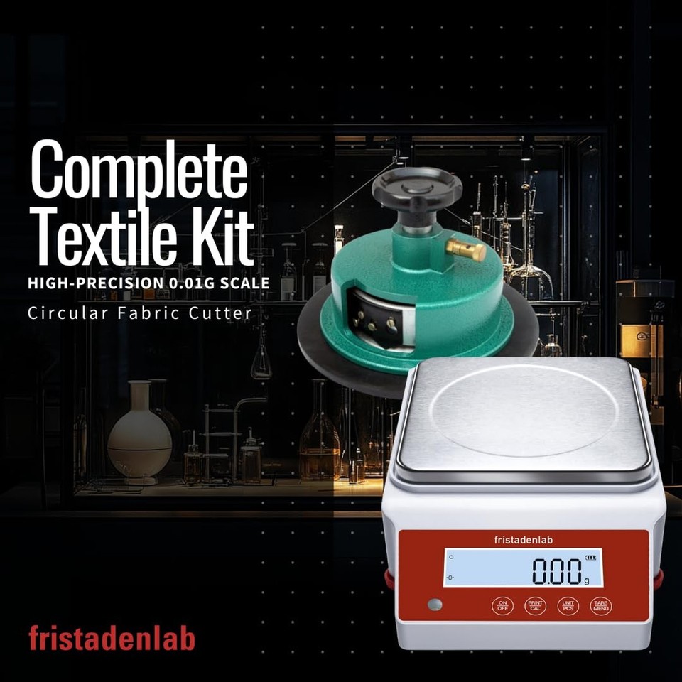 Fristaden Lab Digital Textile Scale and GSM Cutter Kit, 2000g x 0.01g ...