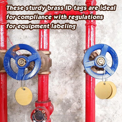 Zhengmy 25 Pcs Solid Brass Tags for Stamping, Chits Pipe Valves Round ...