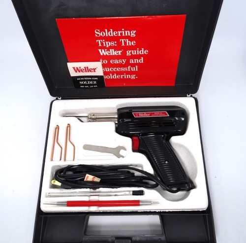 Vintage Weller 8200-N Soldering gun 100/ 140 Watts W case Extra tips ...