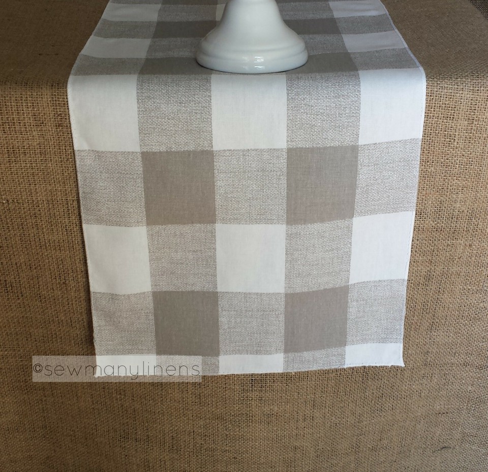 Tan Beige Cream Table Runner Rustic Farmhouse Home Decor Dining Table ...
