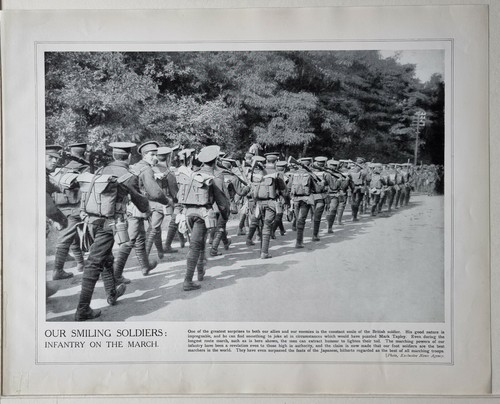 1915 WW1 PRINT & TEXT INFANTRY ON THE MARCH | eBay