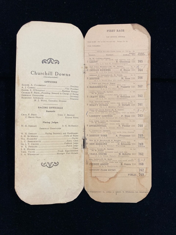 1931 Churchill Downs Official Program for Derby Day | eBay