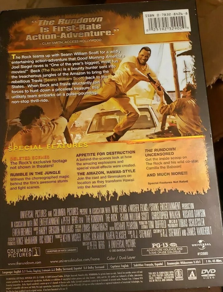 Brand New! The Rundown (DVD, 2004, Widescreen Edition) FREE SHIPPING ...