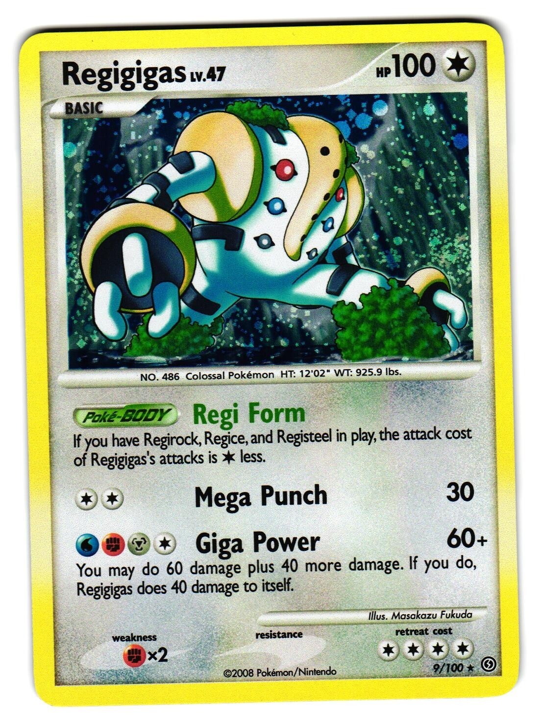 Regigigas 9/100 Diamond & Pearl Stormfront 2008 Holo Rare Light Play LP ...