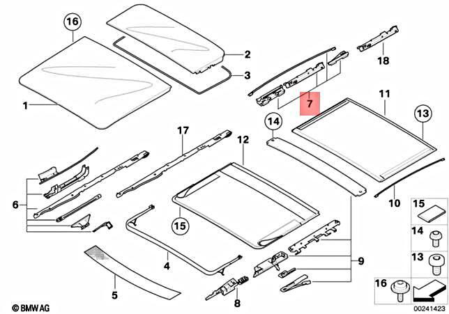 Genuine BMW E53 E61 E61N Sunroof Repair Kit For Glass Rear OEM ...
