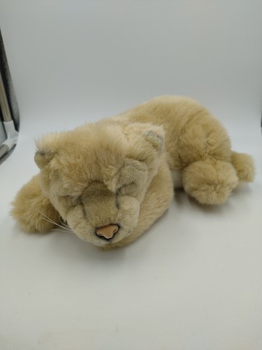 Rainforest Cafe Baby Lion Cub Plush Sleeping Tan Stuffed Jungle Animal ...
