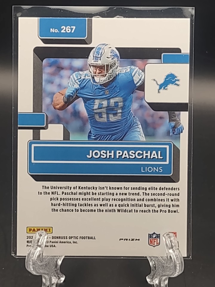2022 Panini Donruss Optic Josh Paschal Rated Rookie Pink #267 Detroit ...