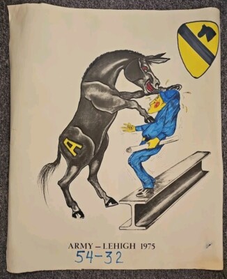 VTG 1975 U.S. ARMY Mules FOOTBALL Poster 25x21 Rare West Point Vs ...