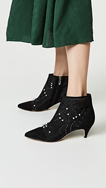 Sam Edelman Kami Black Mesh Formal Pointed Toe Kitten Heel Fashion ...