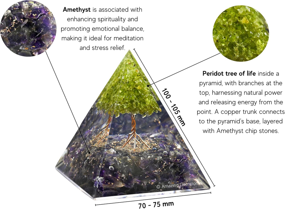 Organite Orgone Pyramid Extra Large 105 MM - Orgone Energy Pyramid with ...