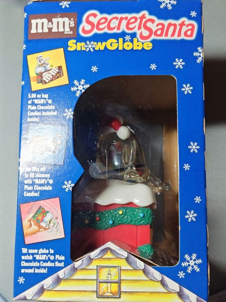 M M'S Secret Santa Snow Globe Old Candy Inside Used 33o | eBay