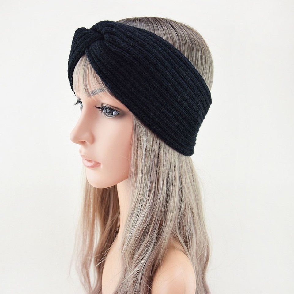 Women's Knit Cross Design Headband Soft Elastic Non Slip For Cold ...