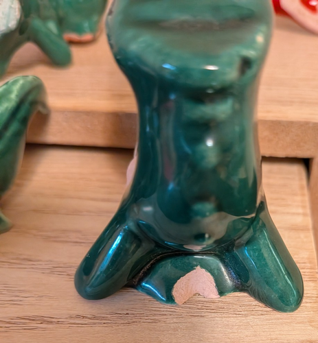 5 Vintage MCM Ceramic Pixies from Asst Sets, Green & Red, Japan | eBay