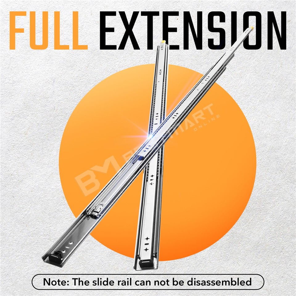 2PCS Drawer Slides Rail Full Extension Locking Trailer Runner Track ...