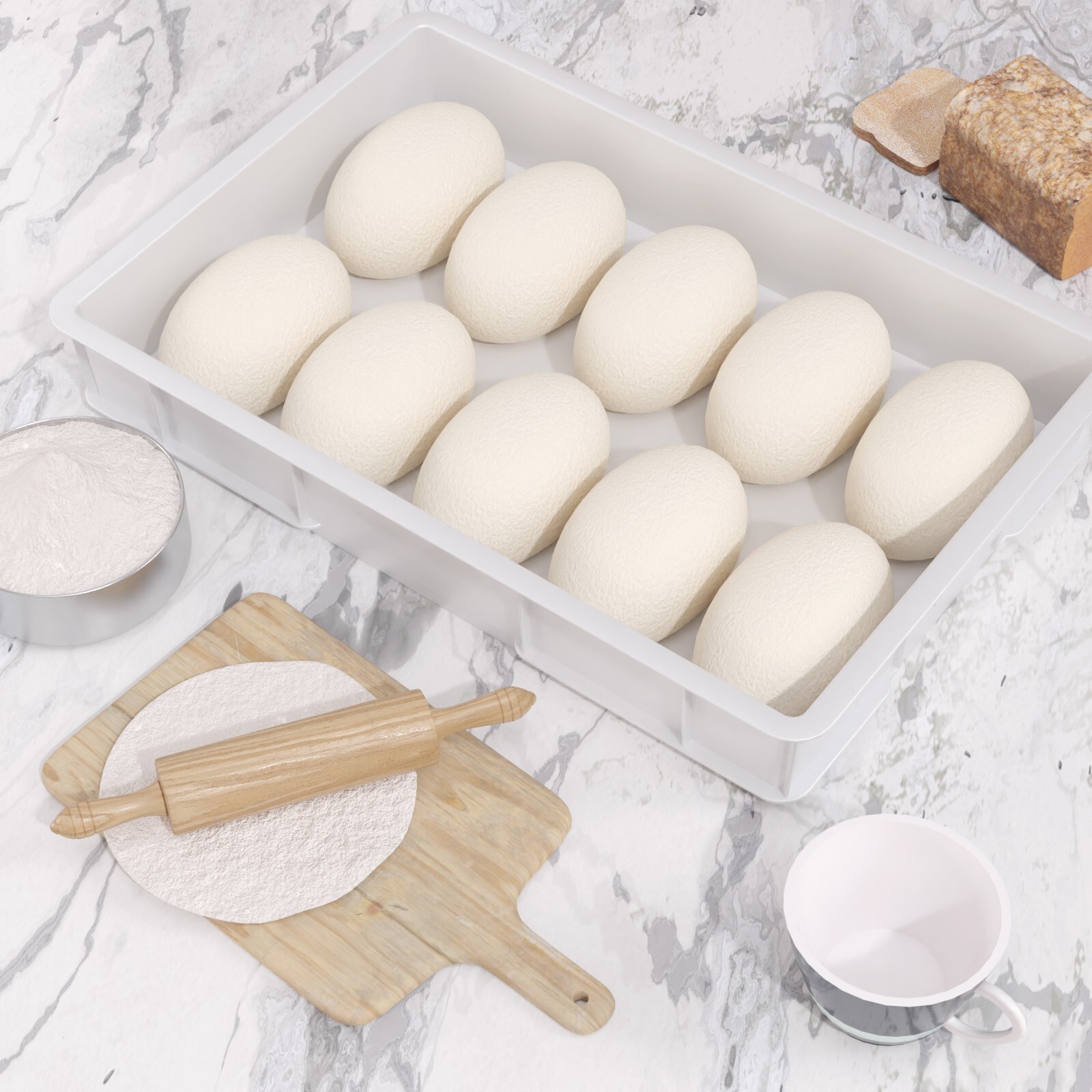 Idotry Pizza Dough Proofing Box Tray Stackable Commercial Bread Trays ...