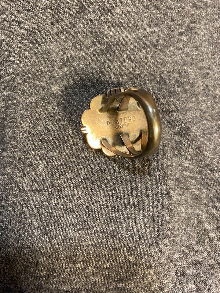 Beautiful Turquoise and Sterling Silver Ring - Platero - approx size 8 ...