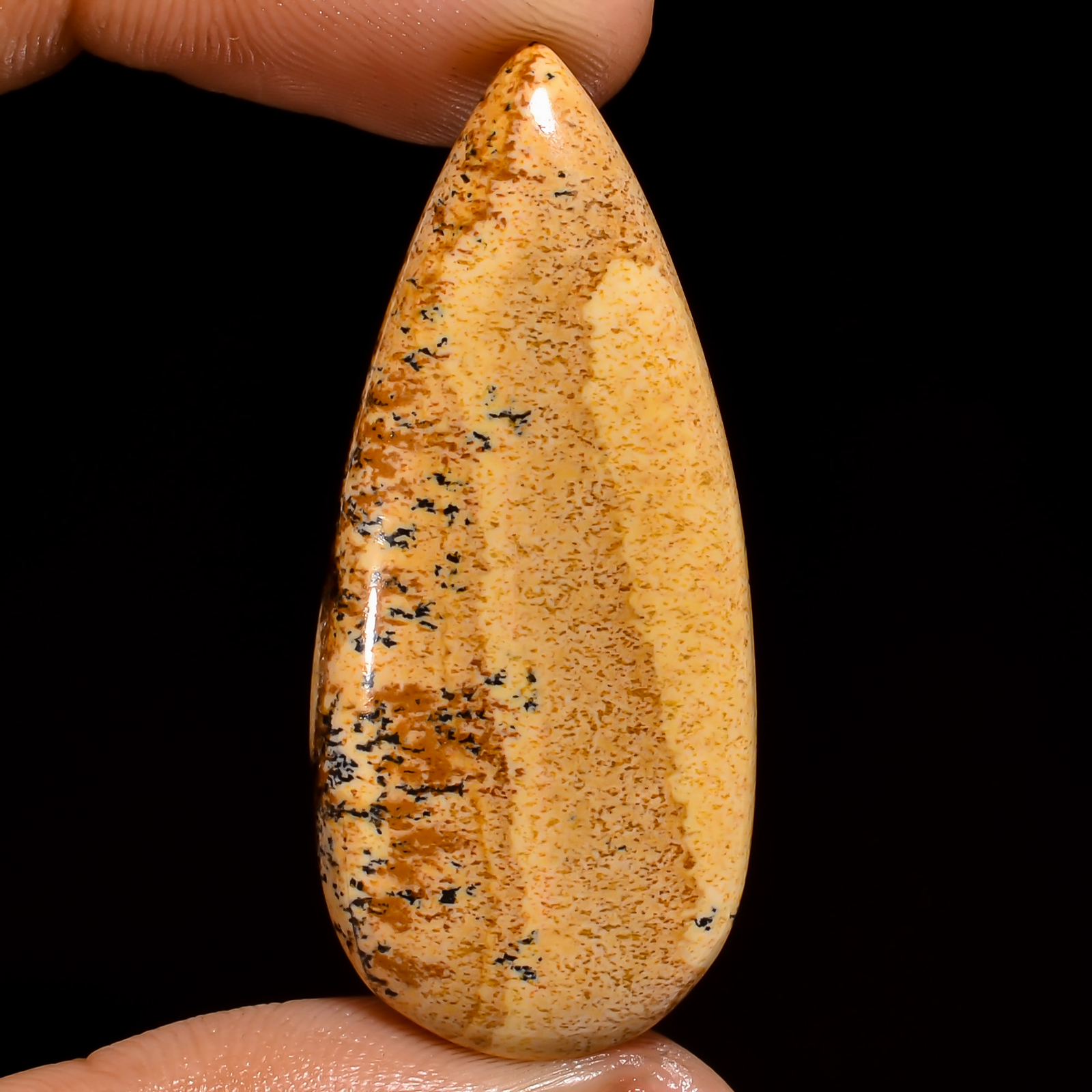 Natural Picture Jasper Pear Shape Cabochon Loose Gemstone 33 Ct ...