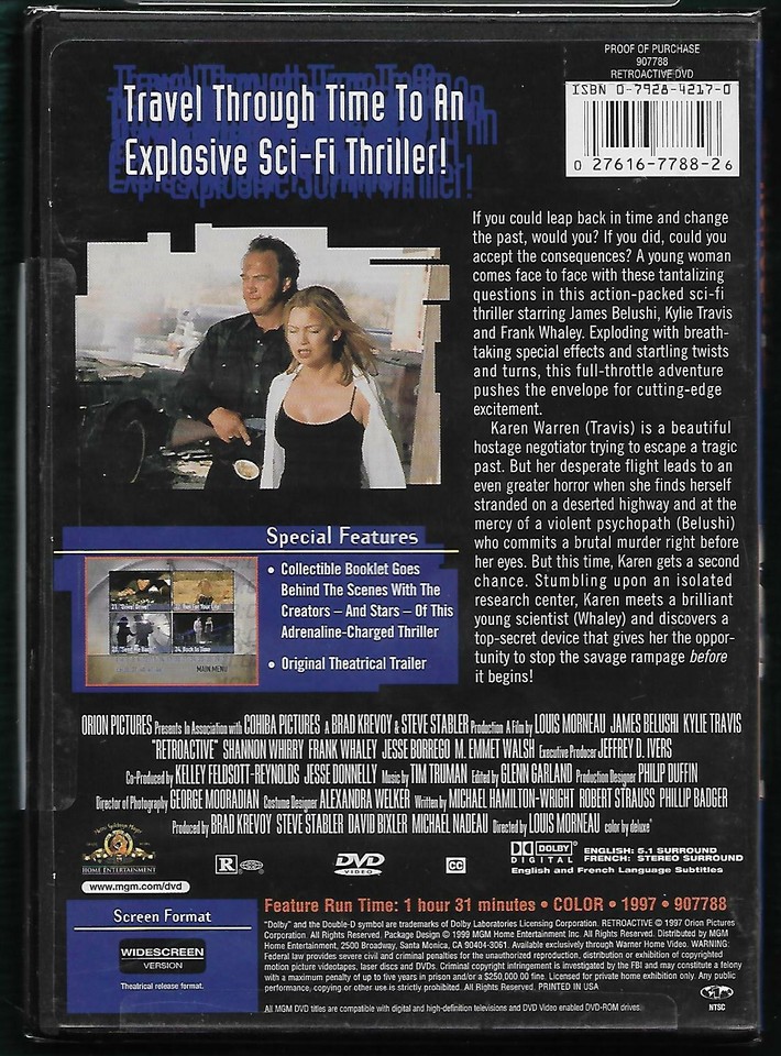 RETROACTIVE [New DVD] James Belushi, Kylie Travis SCIENCE FICTION ...