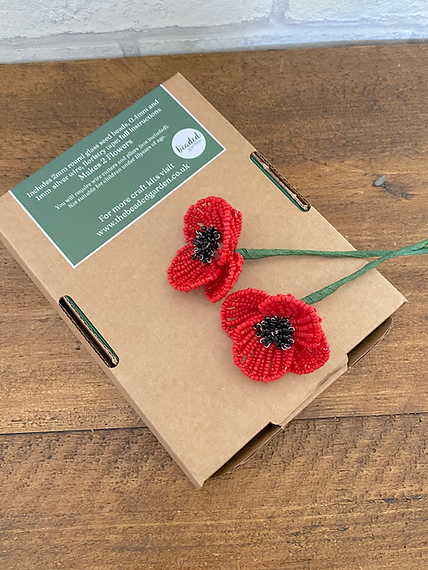 Beaded Flower Kit Poppy Flower Craft Kit. French Beading kit. (TBG-POP ...