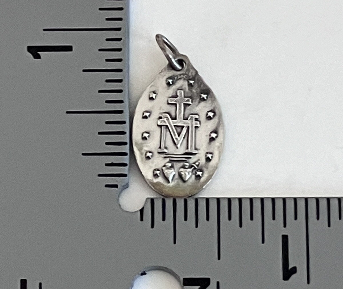 Vintage Catholic Miraculous Mary Marian Cross Silver Tone Religious ...