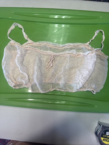 ANTIQUE Bra Brassiere SILK & CROCHET LACE Edwardian Victorian Lingerie ...