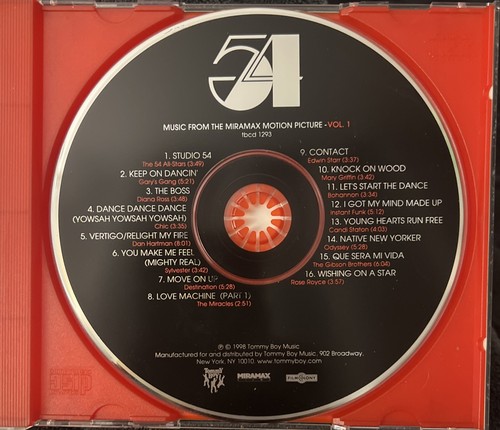 ‘54’ Soundtrack (CD 1998 Tommy Boy) Diana Ross, Chic, Sylvester, Edwin ...