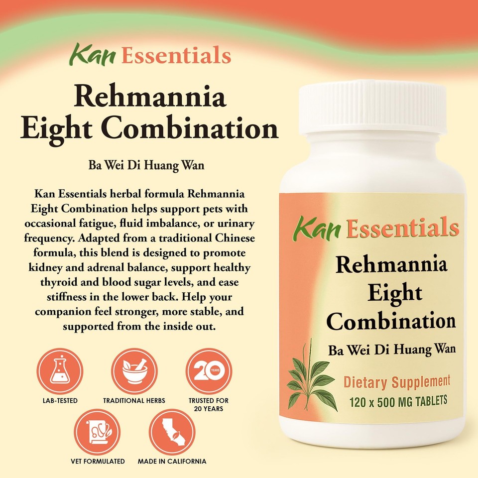 Kan Herb Rehmannia 8 Herbal Blend Dogs & Cats Kidney Vitality 120 ...