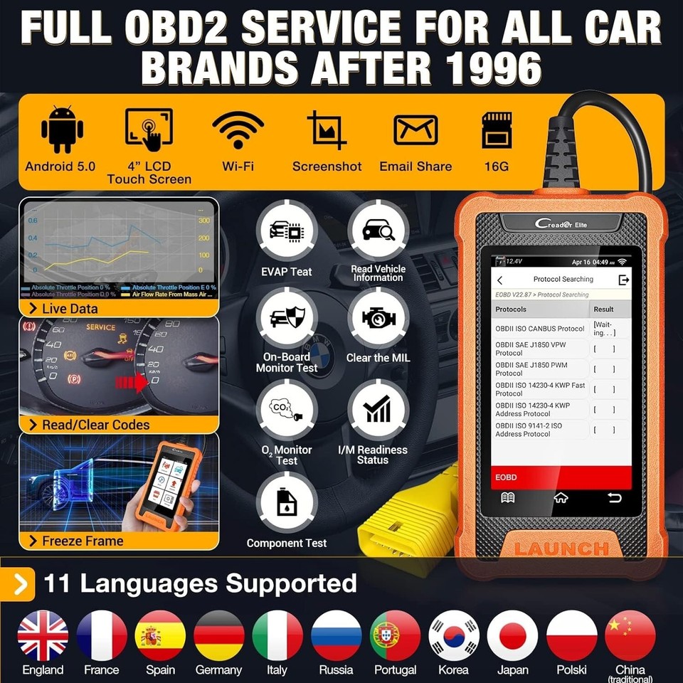 2026 LAUNCH X431 Elite For Toyota Diagnostic Tool Car OBD2 Scanner Full ...