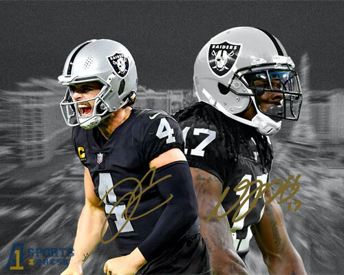 Derek Carr Davante Adams Las Vegas Raiders Signed Photo Autograph Print ...