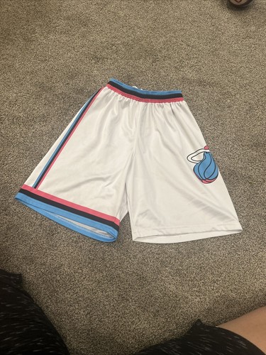 Hot Miami Heat White /Pink/ Blue Basketball Shorts JUST DON Xs | eBay