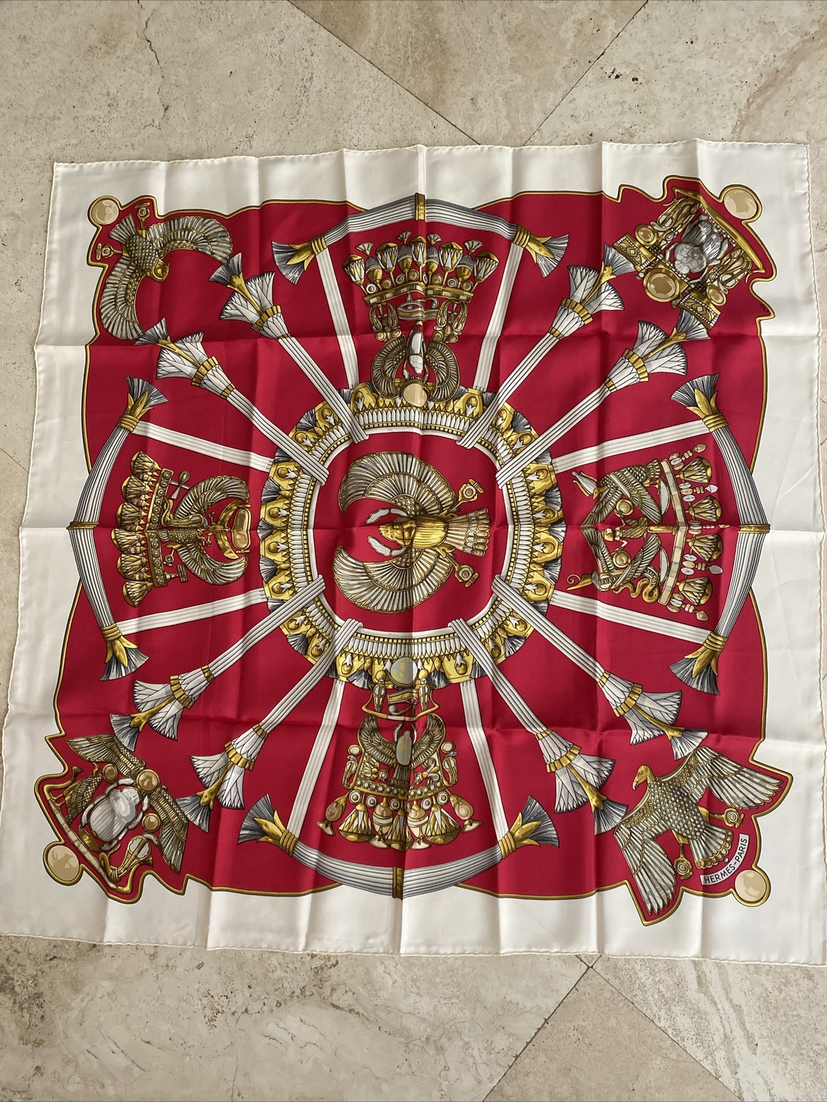 Hermes Scarf Carré 90 Ancient Egypt Silk France Prist… - Gem