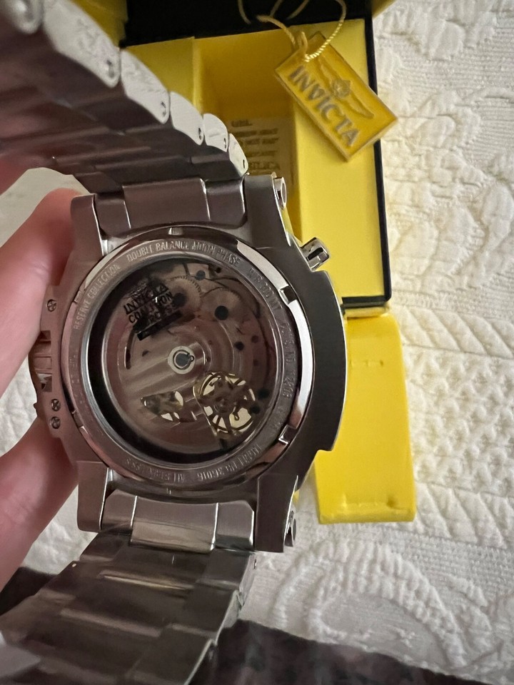 Invicta 48mm Reserve Man Of War Double Open Heart Automatic Watch ...