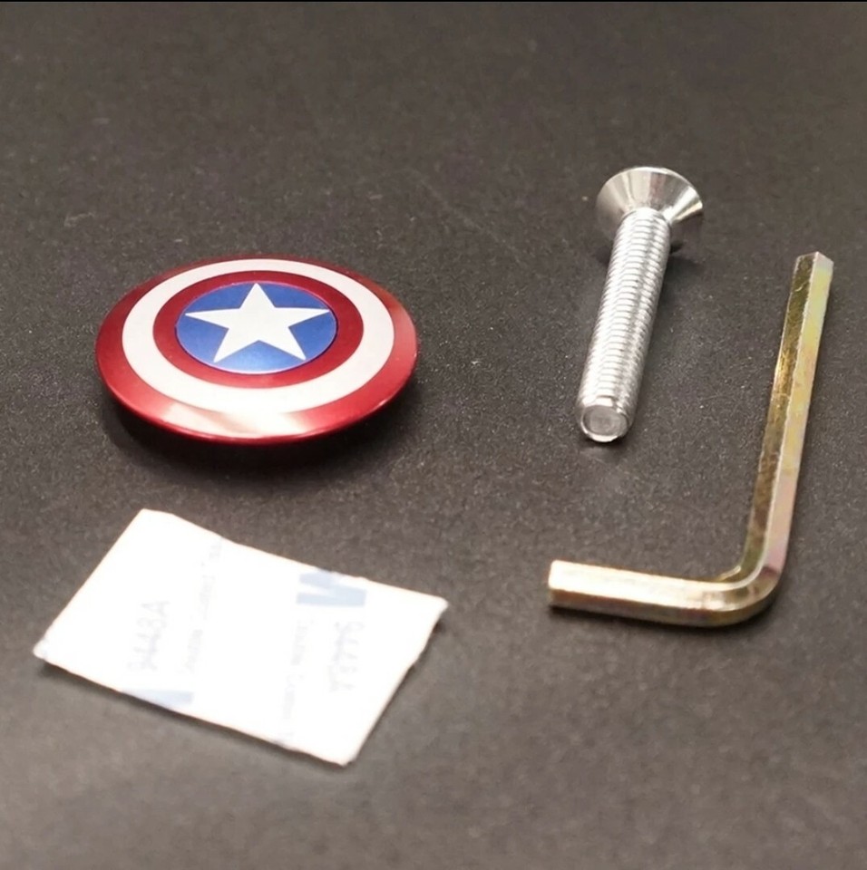 BIKE HEADSET STEM TOP CAP COVER CAPTAIN AMERICA STAR 1-1/8 31.8MM MTB ...