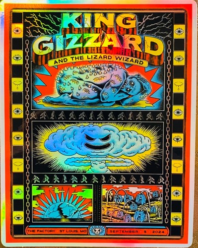 KING GIZZARD AND THE LIZARD WIZARD STICKER/POSTER ST LOUIS, MO 9-5-24 ...