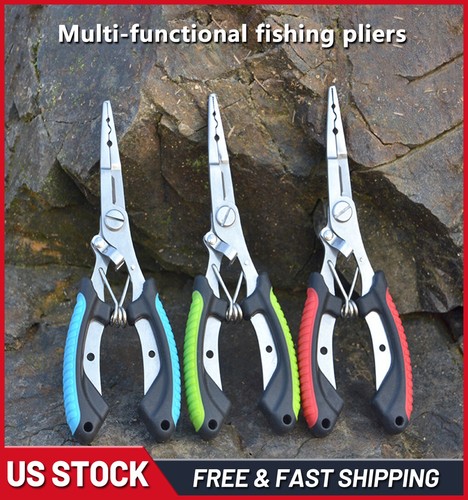 Stainless Steel Fishing Pliers Saltwater Braid Line Cutter Scissors ...