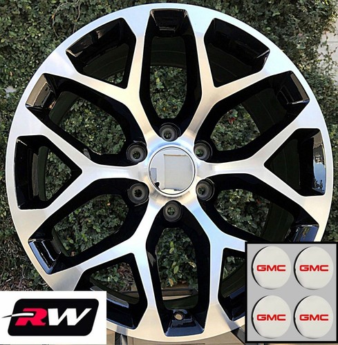 20" inch GMC Yukon Factory Style Snowflake Wheels Machined Black fits ...