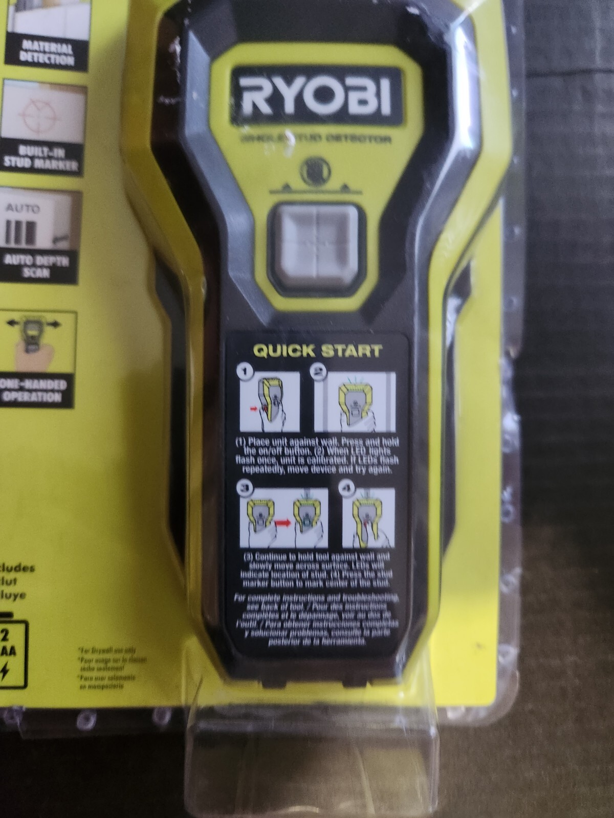 OPEN BOX RYOBI ESF5002 Whole Stud Finder Auto Depth Scan Tech Hand-Held ...