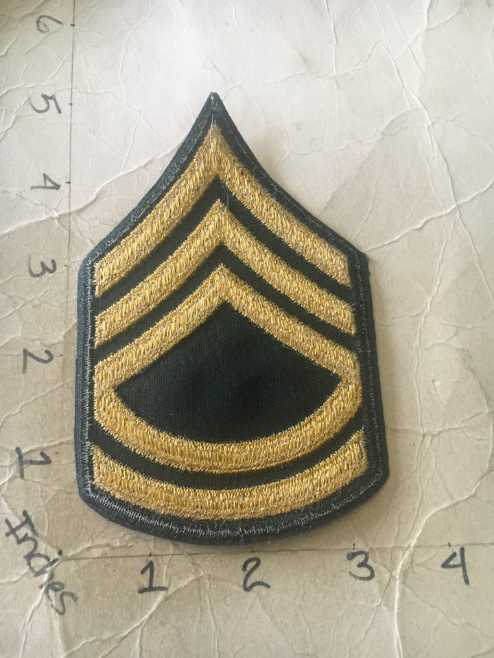 US Army Sergeant First Class Yellow on green c/e patch 7/21/25 (pair ...