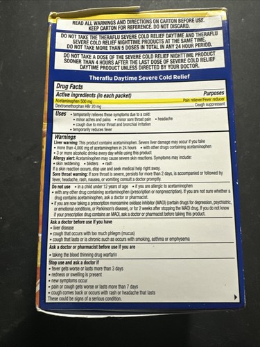 Thera flu Severe Cold Cough Day + Night Powder, Green Tea Honey Lemon ...